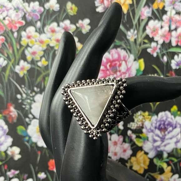 Jewelry | Silver Triangle Stone Hippie Boho Tribal Ring | Poshmark